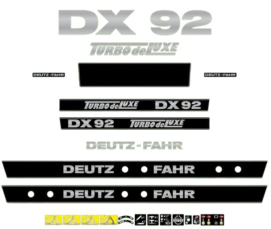 Stickers en emblemen Deutz: Stickerset Deutz DX 92 Turbo de Luxe